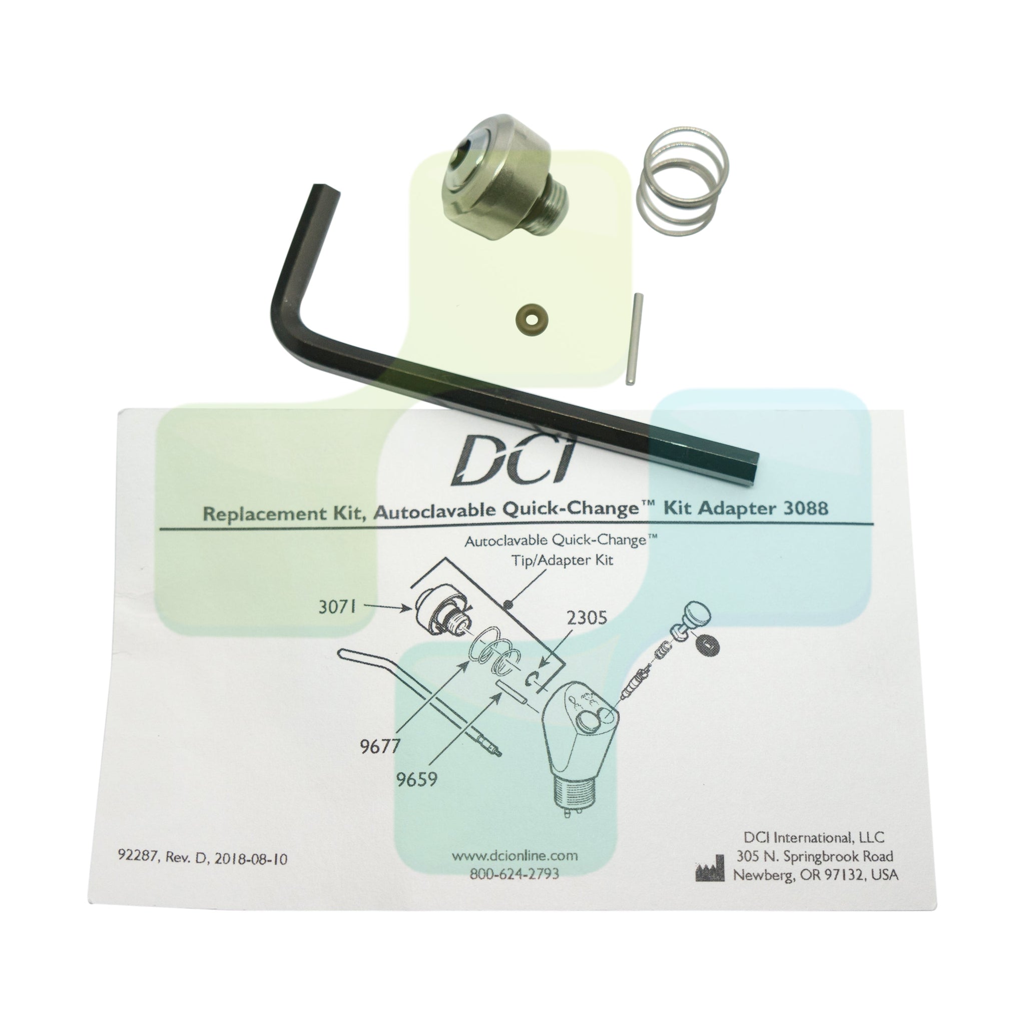 DCI 3088 Autoclavable Syringe Press Ring Tip Adaptor Kit